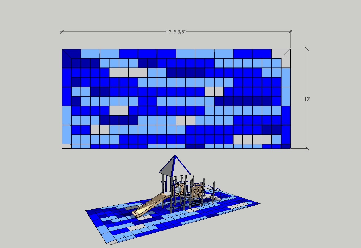 Playground Tile Measurements | CAD Design Library For Playground Tiles | Rubber Paver Layouts ...